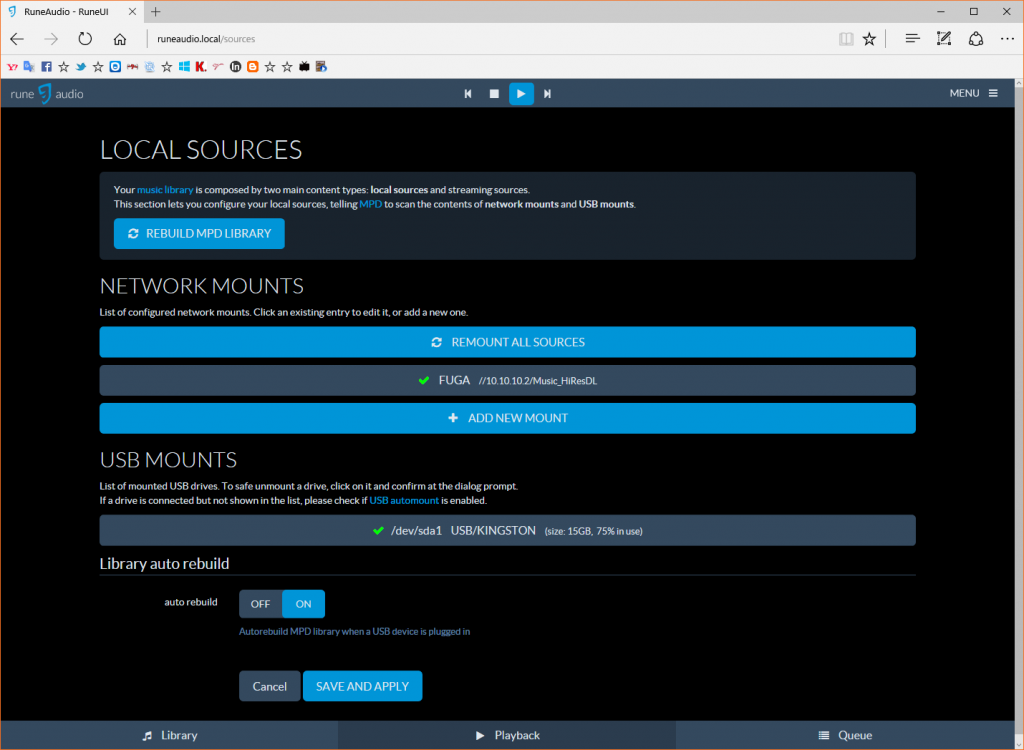 5.runeaudioで鳴らす – ちょこビット
